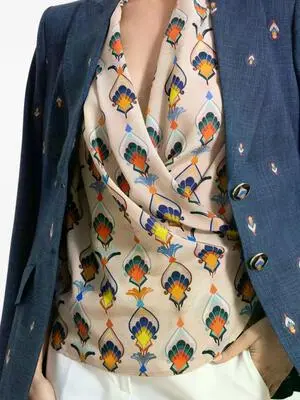 MAISON COMMON Printed Silk Blouse