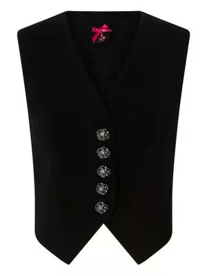 Pinko Vest With Rose Jewel Buttons