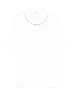 Brunello Cucinelli Embellished T-shirt - White