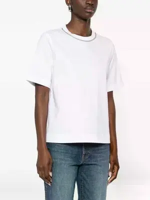 Brunello Cucinelli Embellished T-shirt - White