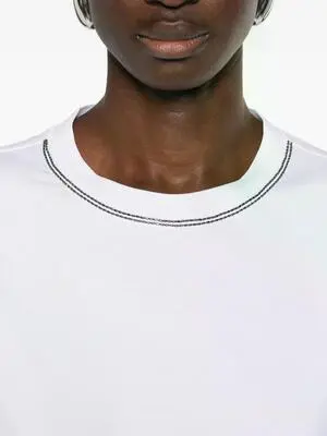 Brunello Cucinelli Embellished T-shirt - White