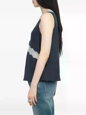 Zadig&Voltaire Lace-trimmed Top - Blue