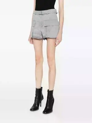 Sacai Belted Denim Cargo Shorts - Grey