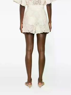 Zimmermann Wanderlust Tuck Shorts - Neutrals