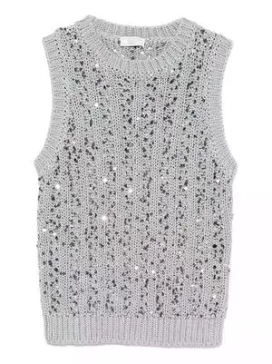 Peserico Sequin-embellished Knit Vest