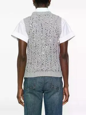 Peserico Sequin-embellished Knit Vest