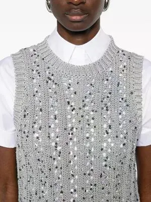 Peserico Sequin-embellished Knit Vest