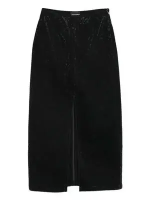 Emporio Armani Slit Midi Skirt - Black