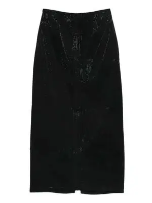 Emporio Armani Slit Midi Skirt - Black