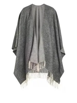 Eileen Fisher Fringed Poncho - Grey