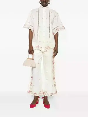 Zimmermann Patience Floral Trousers - Neutrals
