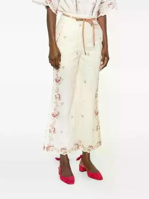 Zimmermann Patience Floral Trousers - Neutrals