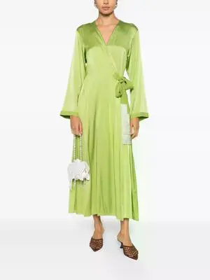 FORTE_FORTE V-neck Midi Wrap Dress