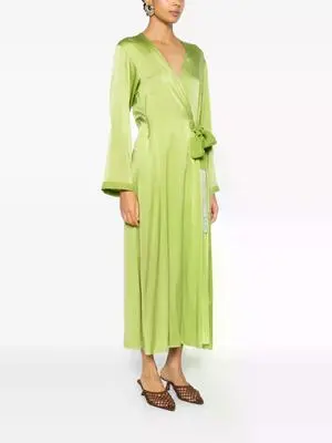 FORTE_FORTE V-neck Midi Wrap Dress