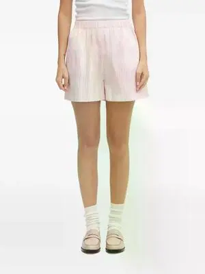 SPORTY & RICH Hotel Eden Roc Striped Shorts - Pink