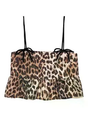 GANNI Leopard-print Top