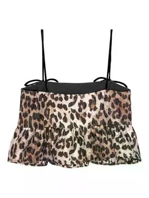 GANNI Leopard-print Top