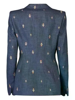 MAISON COMMON Floral-embroidery Denim Blazer