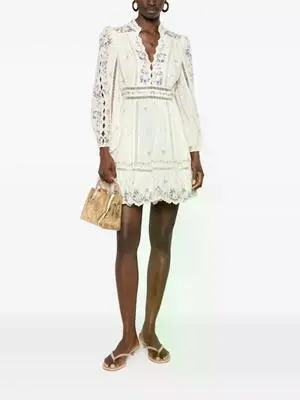 Zimmermann Patience Floral-print Mini Dress - Neutrals