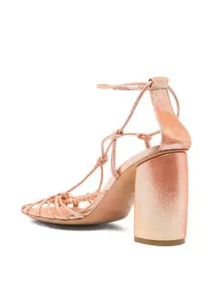 FORTE_FORTE Knot-detail Heeled Sandals - Pink