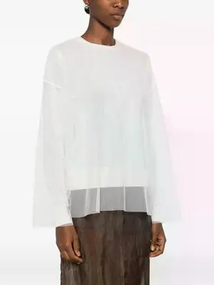 FORTE_FORTE Sheer-panel Sweater