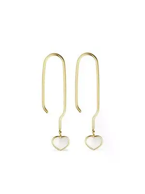 DESIGN LETTERS Heart-drop Earrings - Gold
