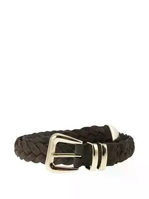 Brunello Cucinelli Woven Calfskin Belt - Brown