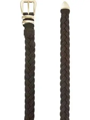 Brunello Cucinelli Woven Calfskin Belt - Brown