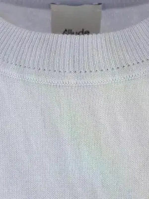 ALLUDE Crew-neck Ribbed Sweater - Blue