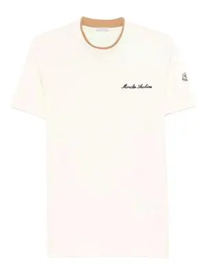 Moncler Embroidered T-shirt - Neutrals