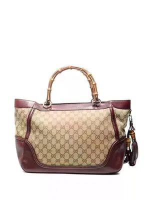 Gucci Canvas Bamboo Handbag