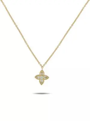 LB EXCLUSIVE Diamond Flower Pendant Necklace - Gold