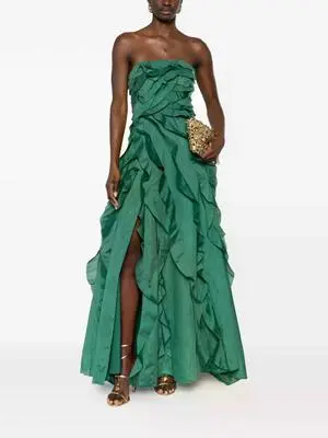 Aje Strapless Ruffled Maxi Dress