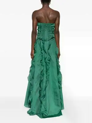 Aje Strapless Ruffled Maxi Dress