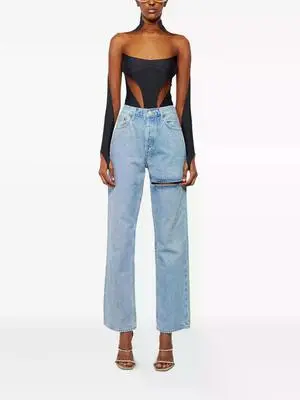 MUGLER Cutout Long-sleeve Top