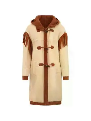 Philosophy Di Lorenzo Serafini Fringe Shearling Coat - Neutrals