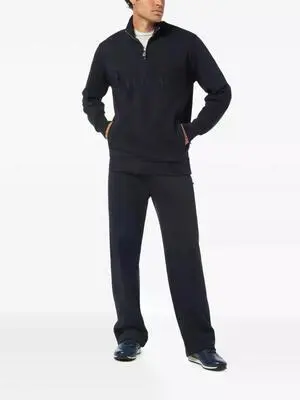 BILLIONAIRE Logo-embroidered Half-zip Sweater - Blue