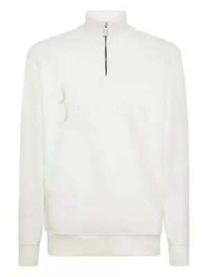 BILLIONAIRE Logo-embroidered Half-zip Jacket - White