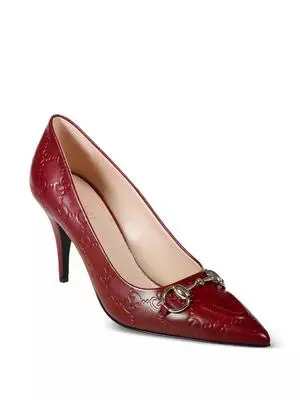Gucci Horsebit Detail Gg-pattern Pumps