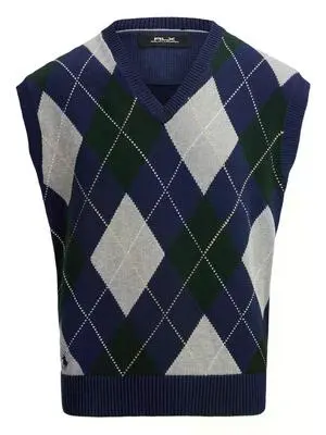 Rlx Ralph Lauren Argyle Polo Vest - Blue