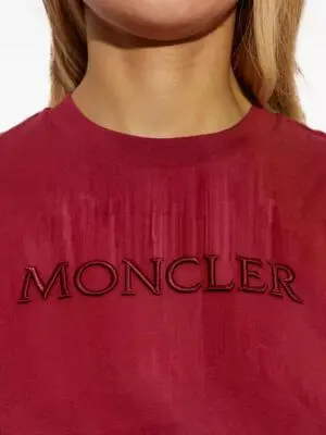 Moncler Logo-embroidered T-shirt - Red