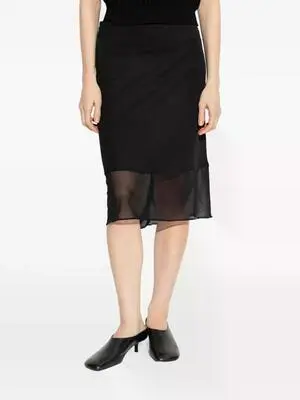 IRO PARIS Mesh-panel Midi Skirt