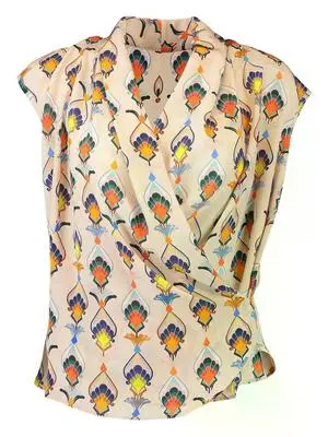 MAISON COMMON Printed Silk Blouse