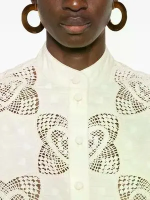 Zimmermann Wanderlust Scalloped Shirt - Neutrals