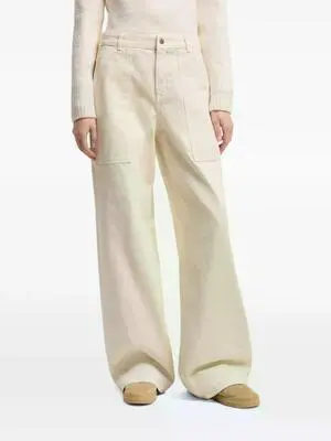 Moncler Wide Leg Trousers - Neutrals