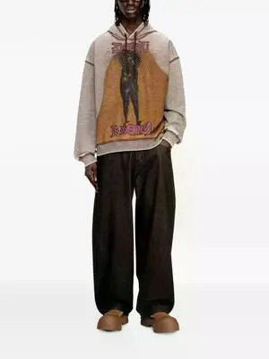 DIESEL® Studded-embellishment Printed Hoodie - Neutrals
