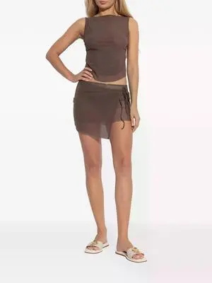 Bond Eye Side-tie Mesh Mini Skirt