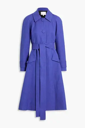 Carolina Herrera Belted Slub Twill Coat