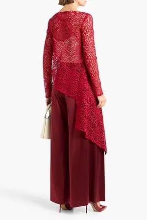 Oscar De La Renta Asymmetric Guipure Lace Top