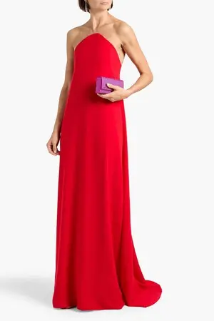 Carolina Herrera Strapless Crepe Gown